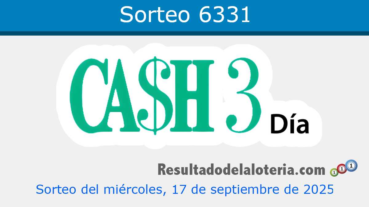 Cash Three Día. Resultado del último sorteo